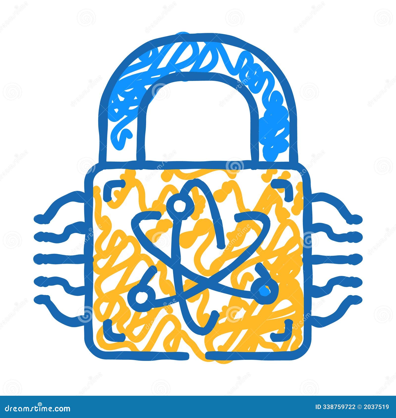 Cryptography Quantum Technology Icon Doodle Illustration Stock Vector ...
