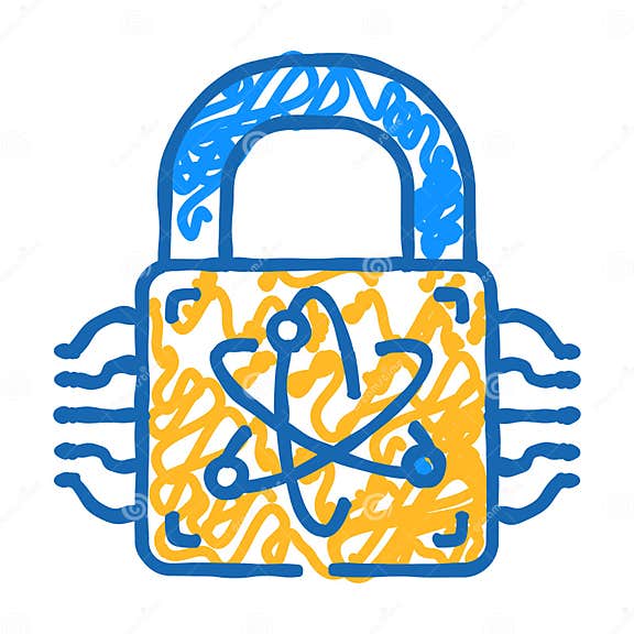 Cryptography Quantum Technology Icon Doodle Illustration Stock Vector ...