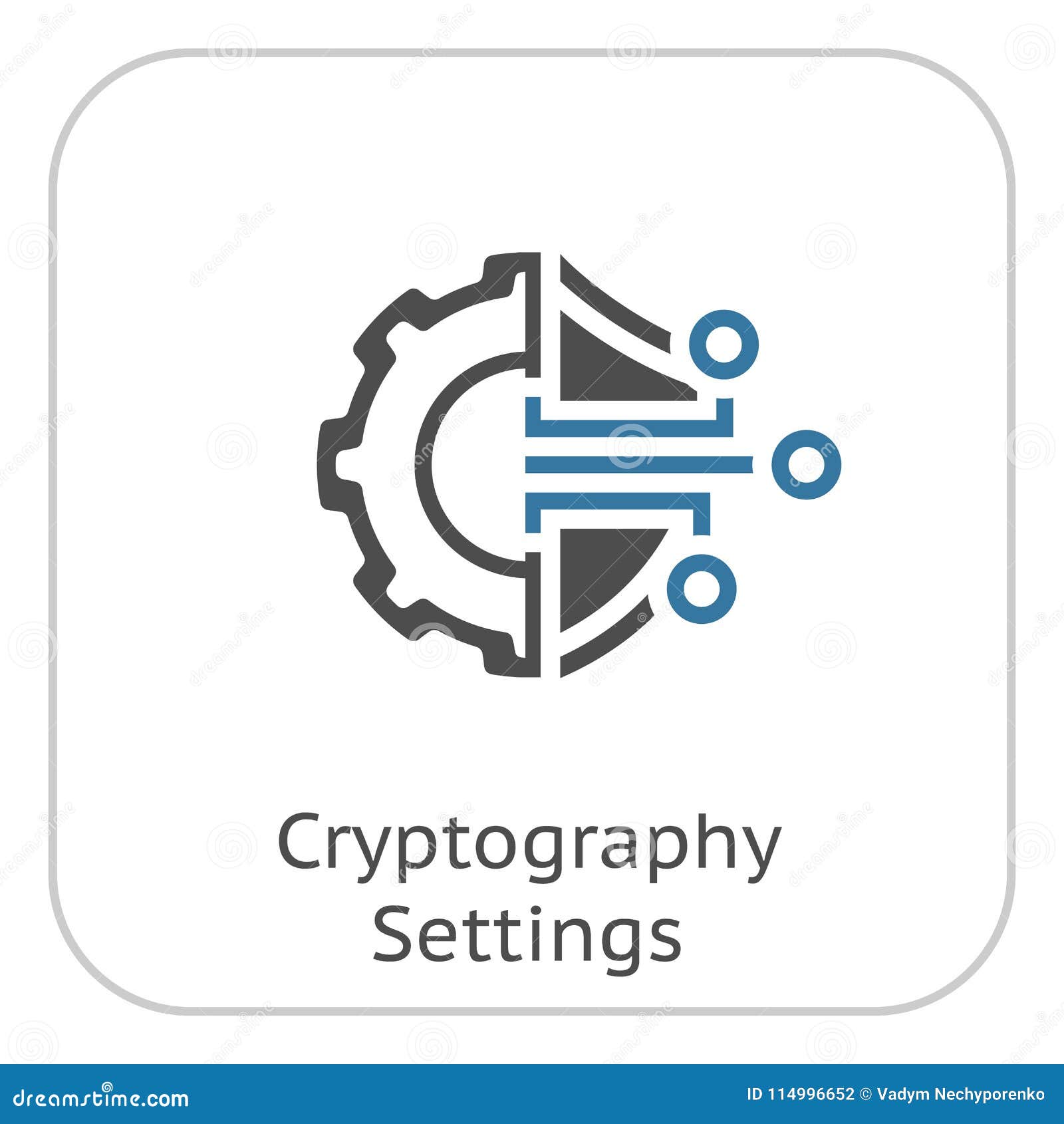 Cryptography Settings Icon. Stock Vector - Illustration of blockchain ...