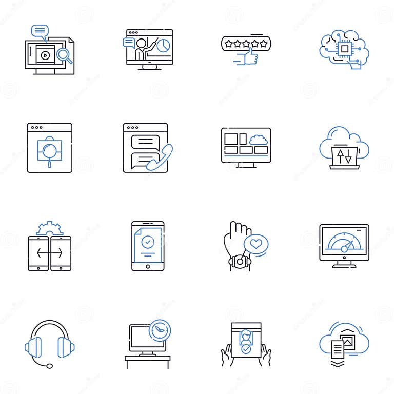 Cryptography Systems Line Icons Collection. Encryption, Decryption ...