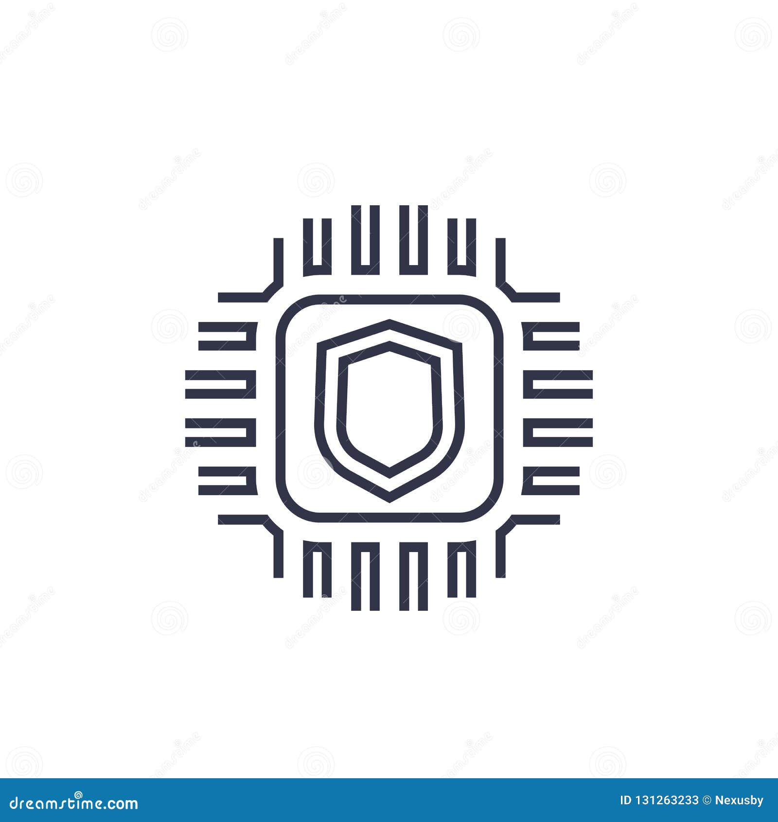 Cryptography Vector Linear Icon Stock Vector - Illustration of outline ...