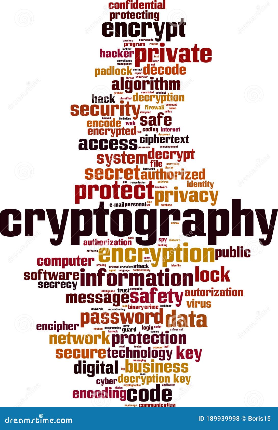 Cryptography word cloud stock vector. Illustration of encode - 189939998