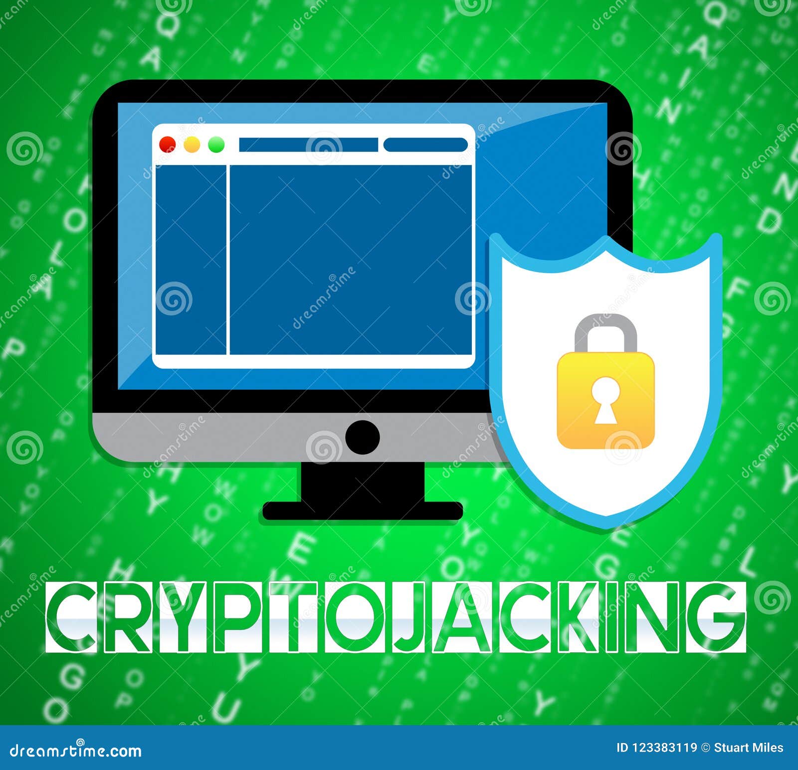 Cryptojacking Crypto Attack Digital Hijack 2d Illustration Stock ...
