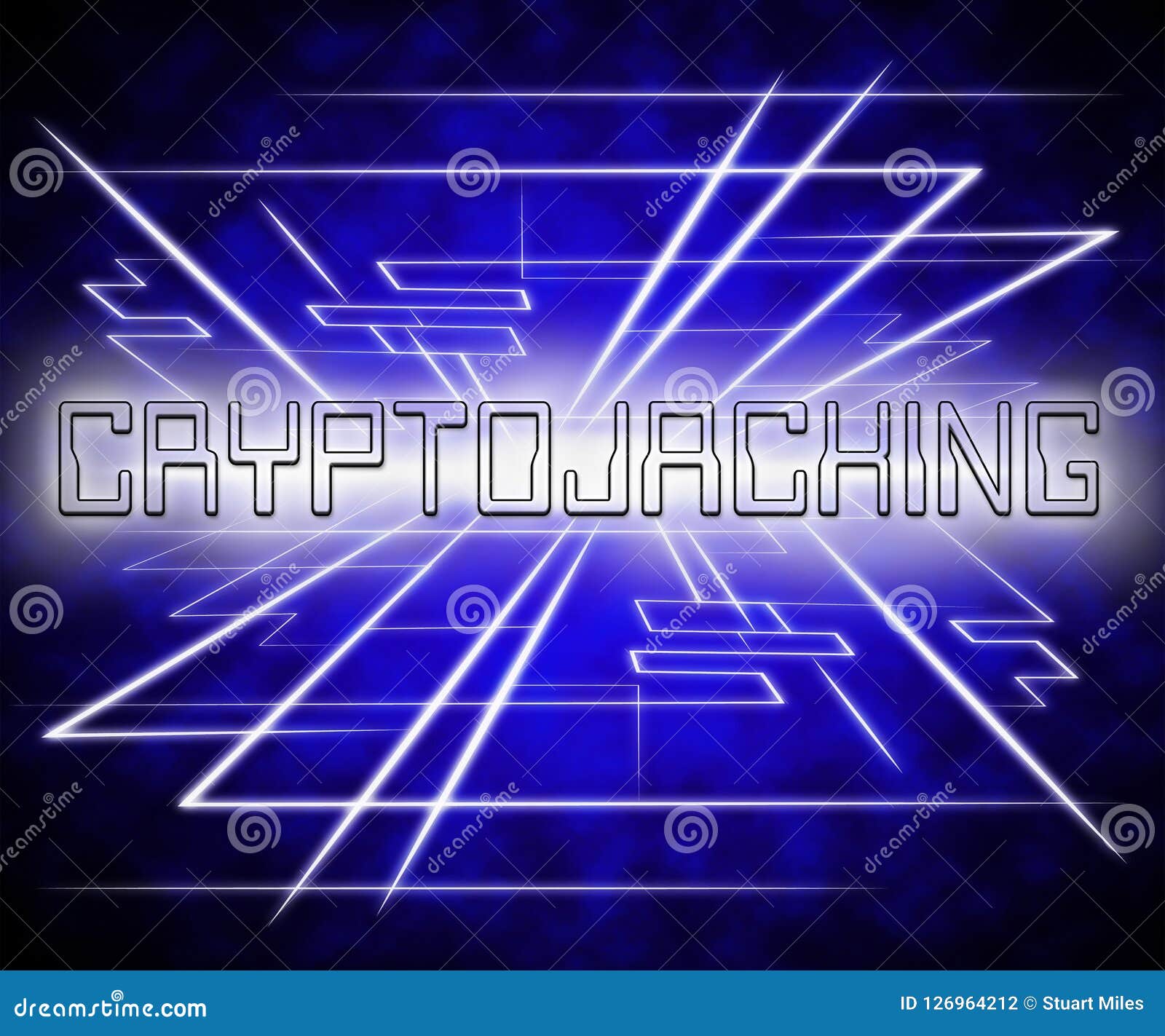 Cryptojacking Crypto Attack Digital Hijack 3d Illustration Stock ...