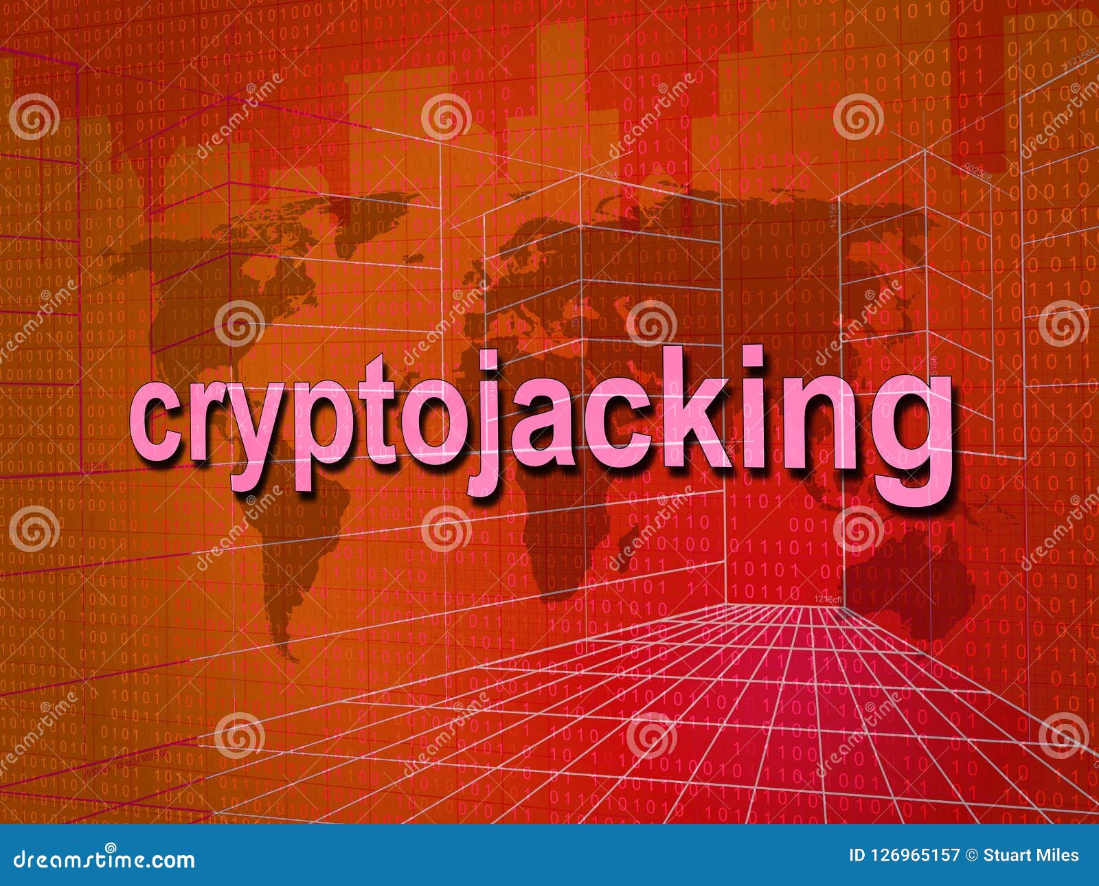 Cryptojacking Crypto Attack Digital Hijack 3d Illustration Stock ...