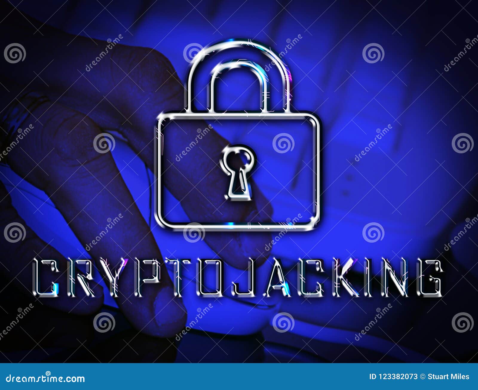 Cryptojacking Crypto Attack Digital Hijack 3d Illustration Stock ...