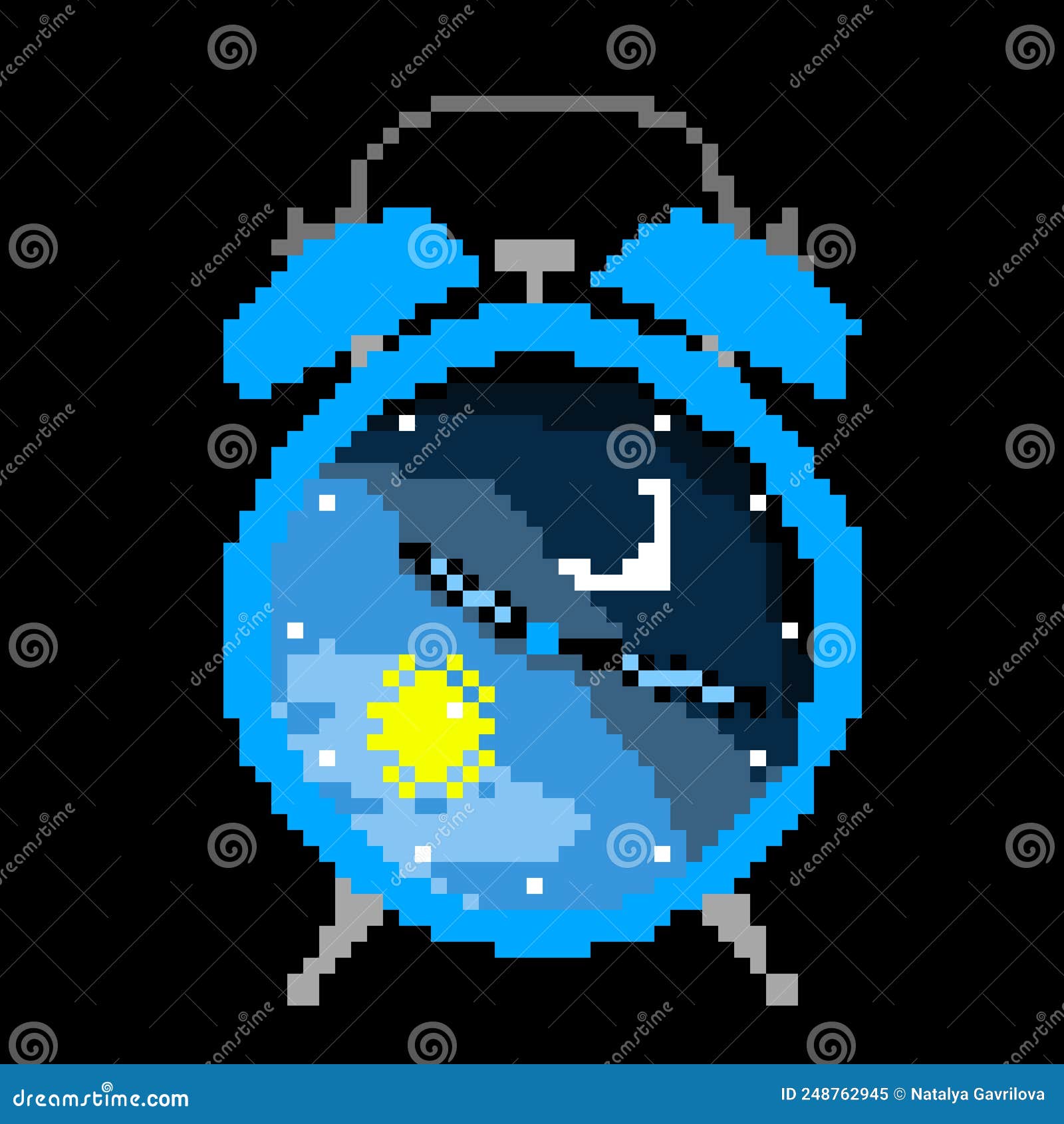 Cryptopunk Cheerful , Blue Alarm Clock, Nft Art Stock Illustration ...