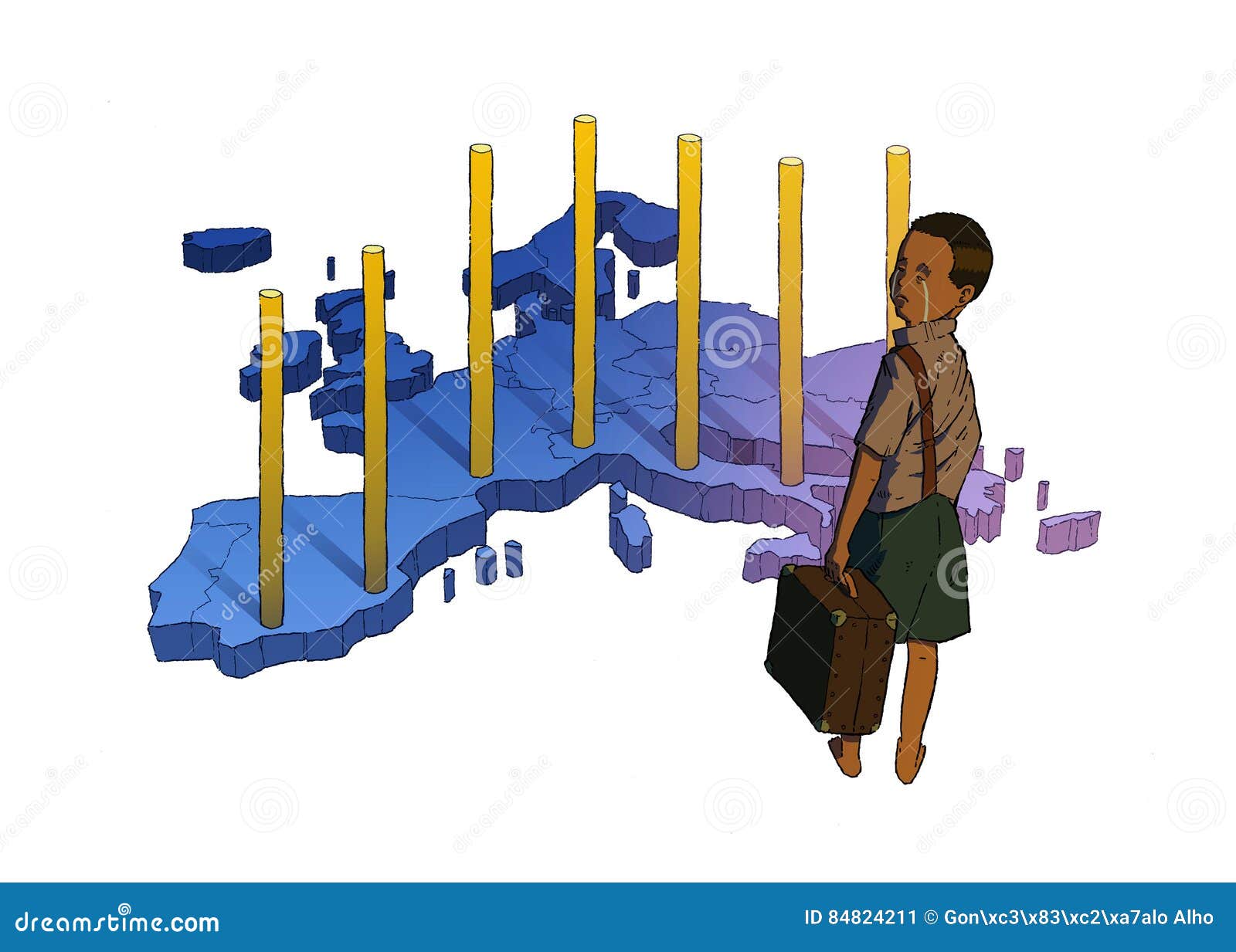 Crysis de los refugiados stock de ilustración. Ilustración de alemania ...