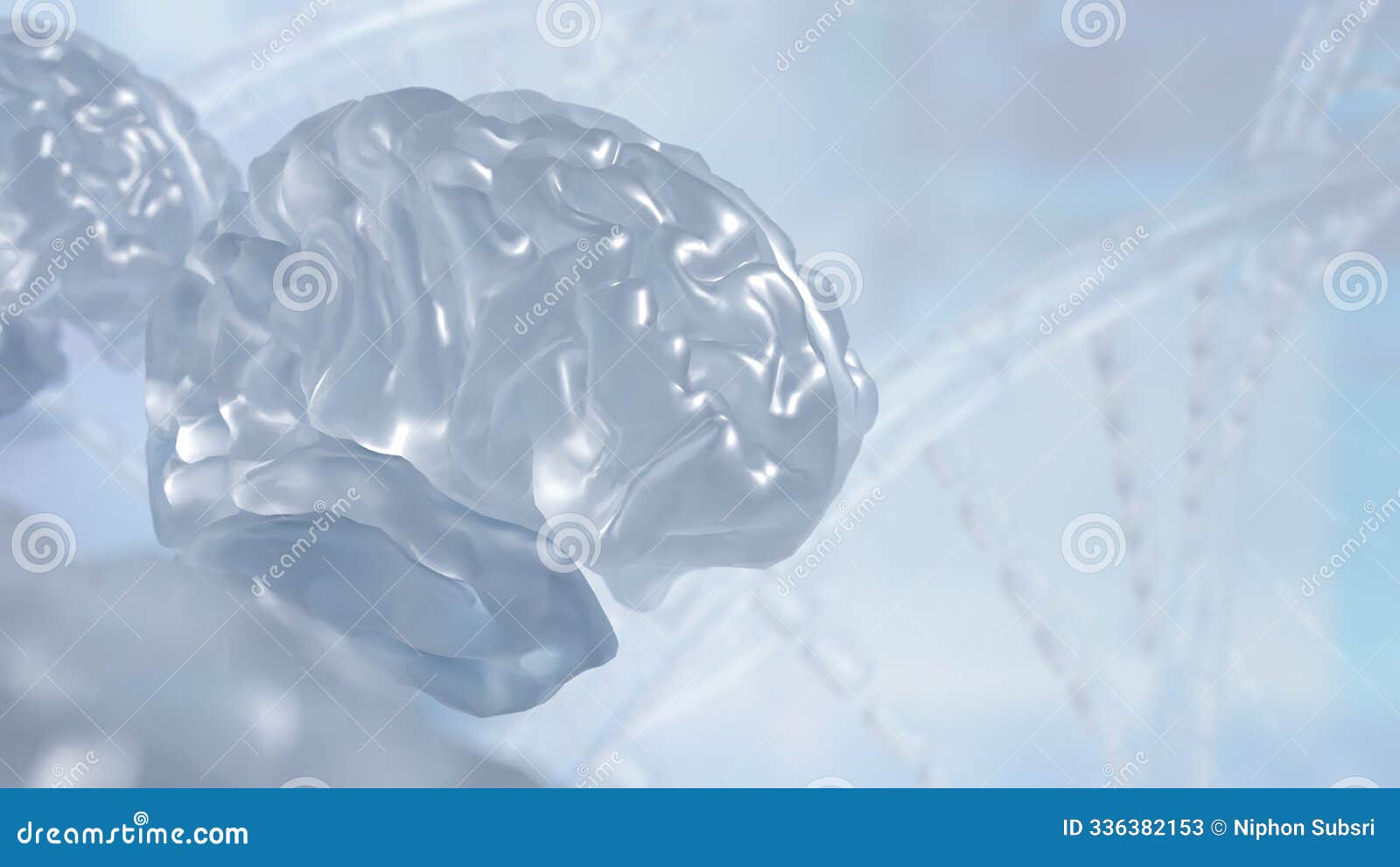 The Crystail Brain on White Background 3d Rendering Stock Illustration ...