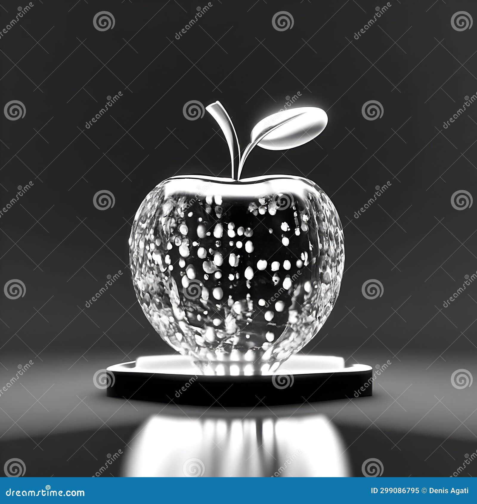 Crystal Apple on a Dark Background with Highlights Stock Illustration ...