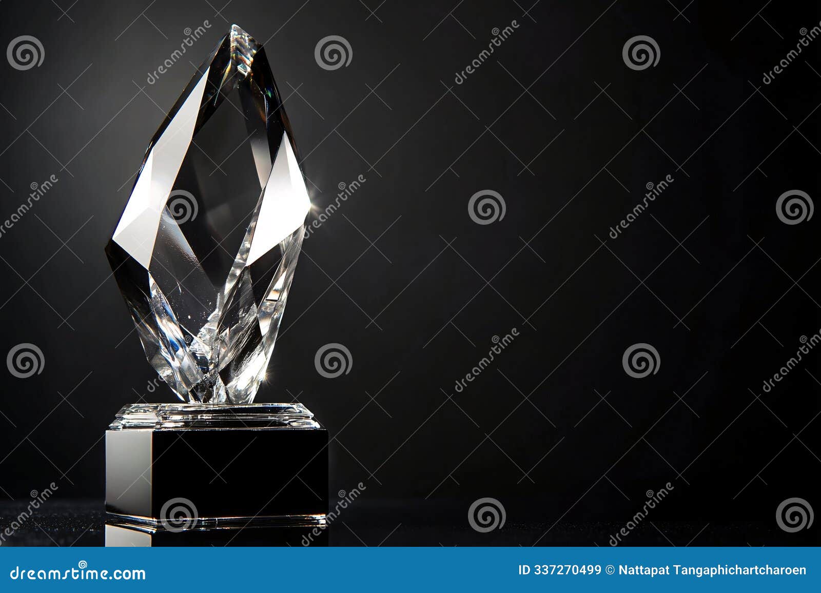 A Crystal Award, Elegantly Designed for Work Recognition, Gleams on a ...