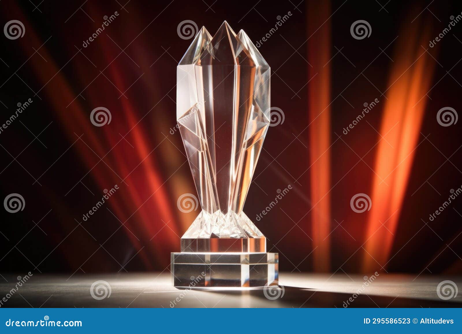Crystal Award Trophy Under Soft Light Stock Image - Image of ...