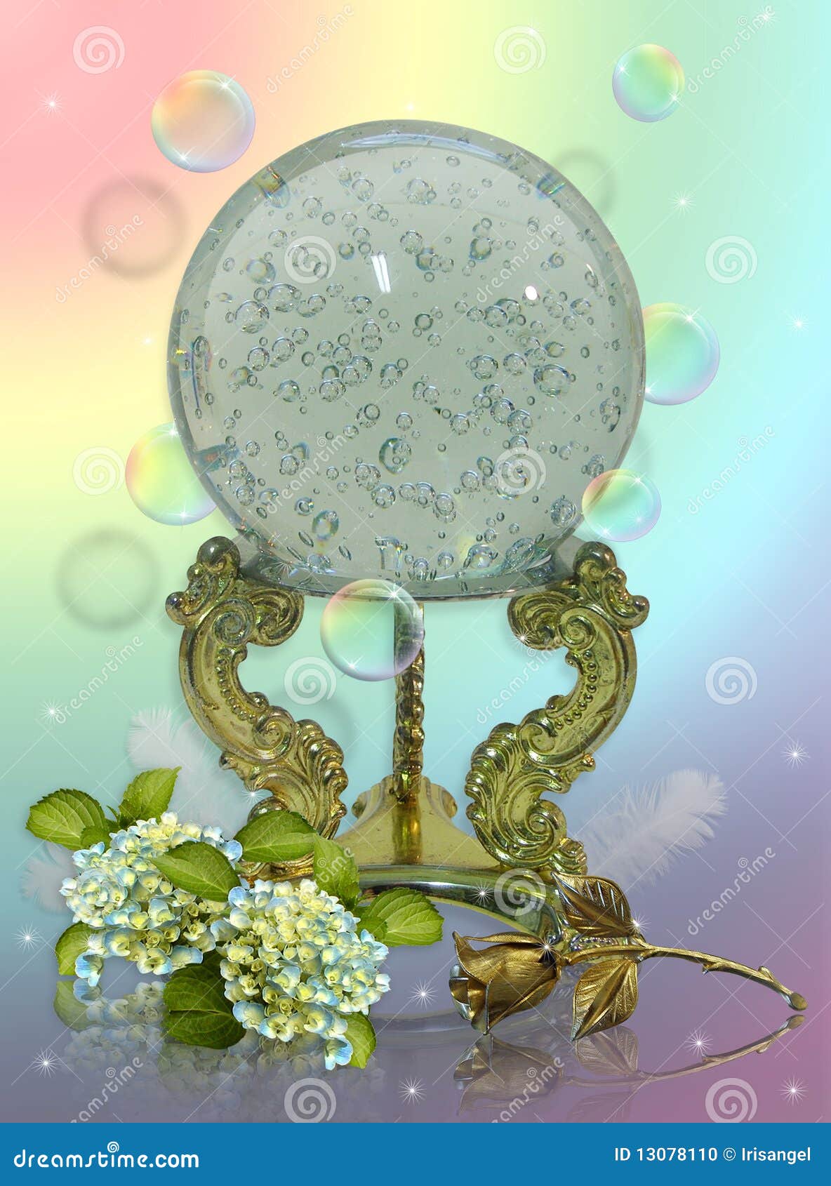 Scrying Crystal Ball. Magic Crystal Ball For Divination. Vector ...