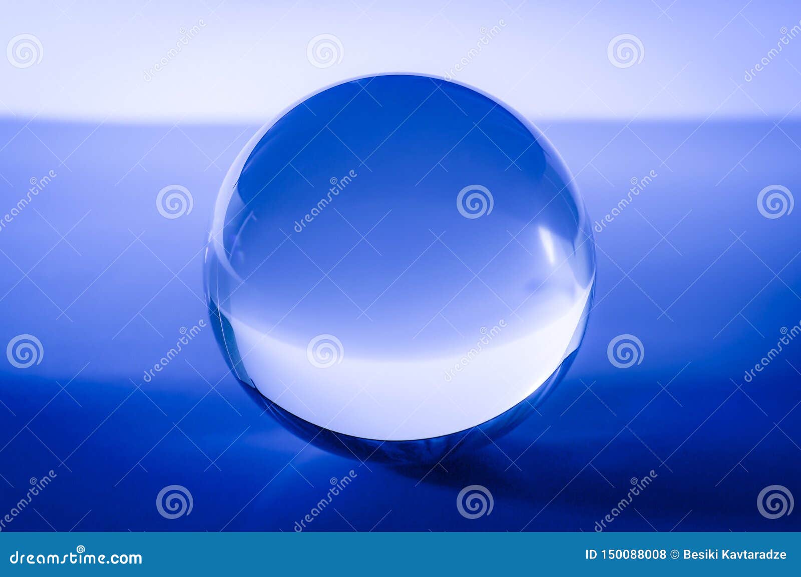 Crystal Ball in Abstract Blue with Reflections. Stock Illustration ...