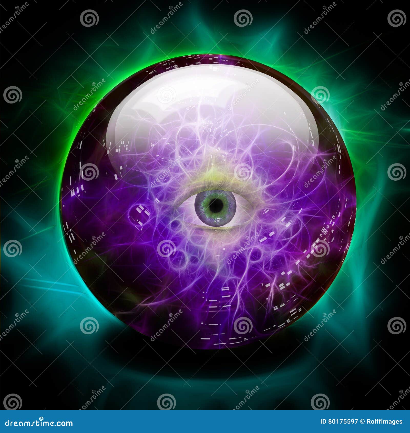 Crystal Ball All Seeing Eye Stock Illustration - Illustration of ...