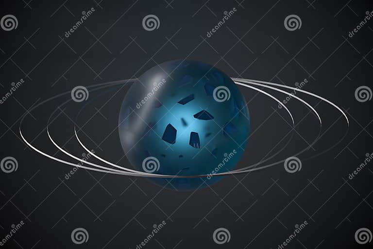 Crystal Ball with Broken Pieces Inside, 3d Rendering Stock Illustration ...