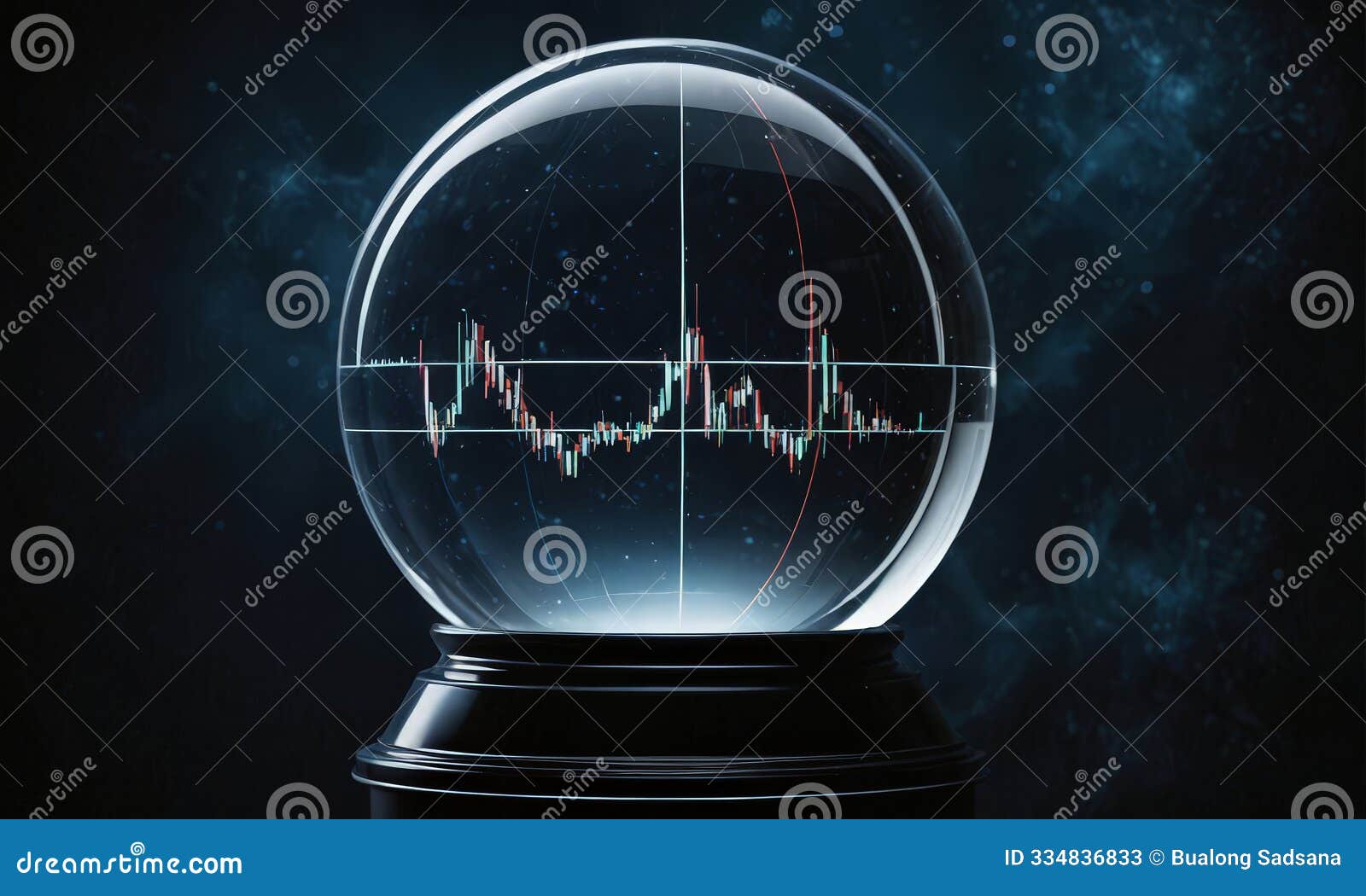 Crystal Ball with Chart on it Stock Illustration - Illustration of ...