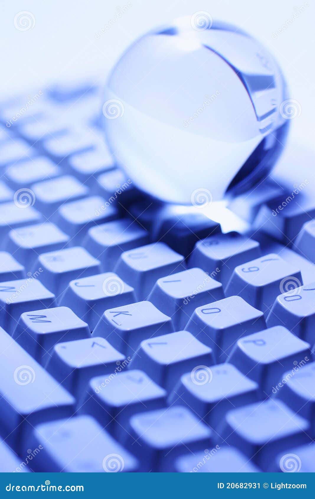 Crystal Ball on Computer Keyboard Stock Image - Image of hardware ...