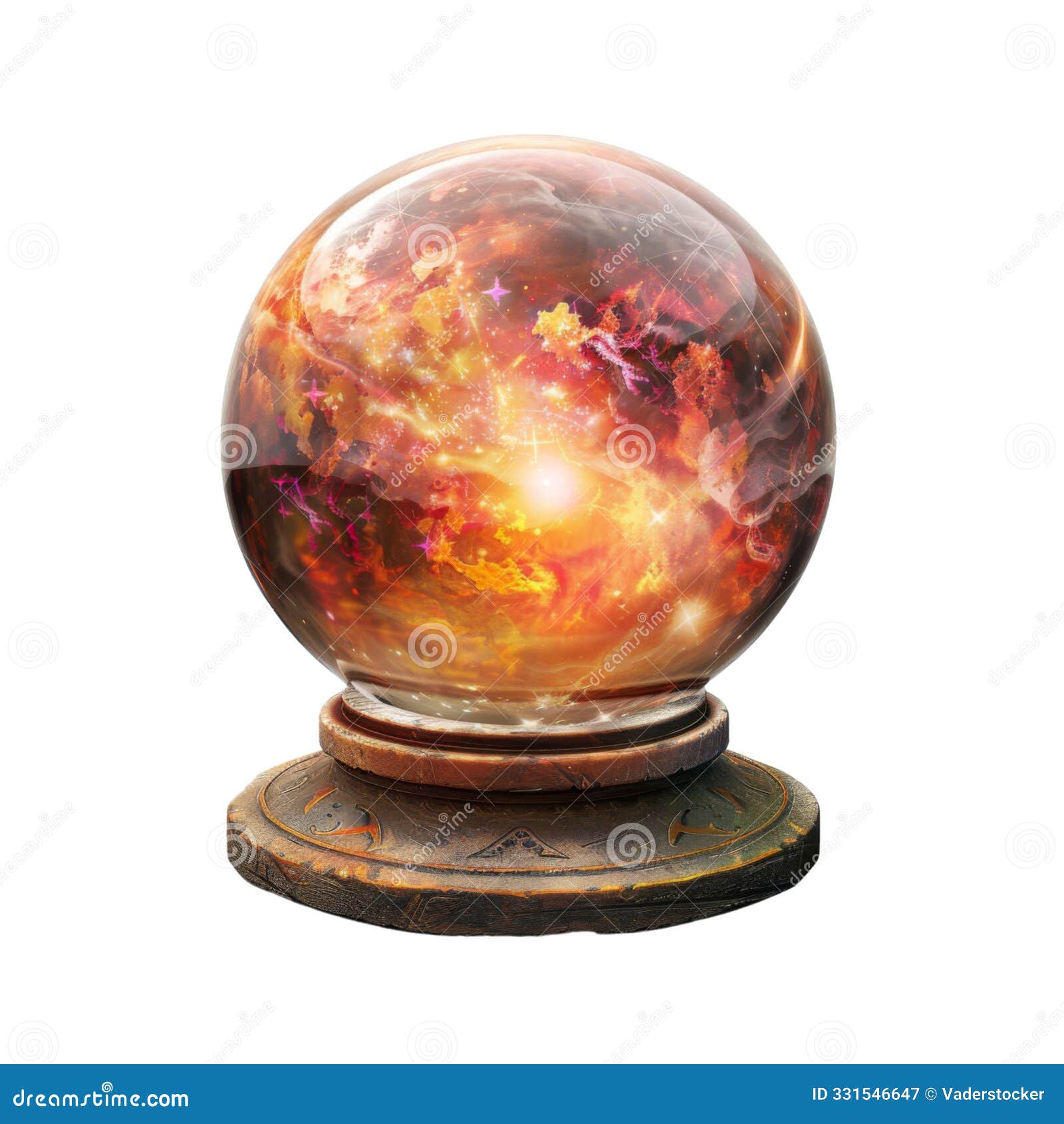 Crystal Ball with Cosmic Nebula and Stars Stock Illustration ...