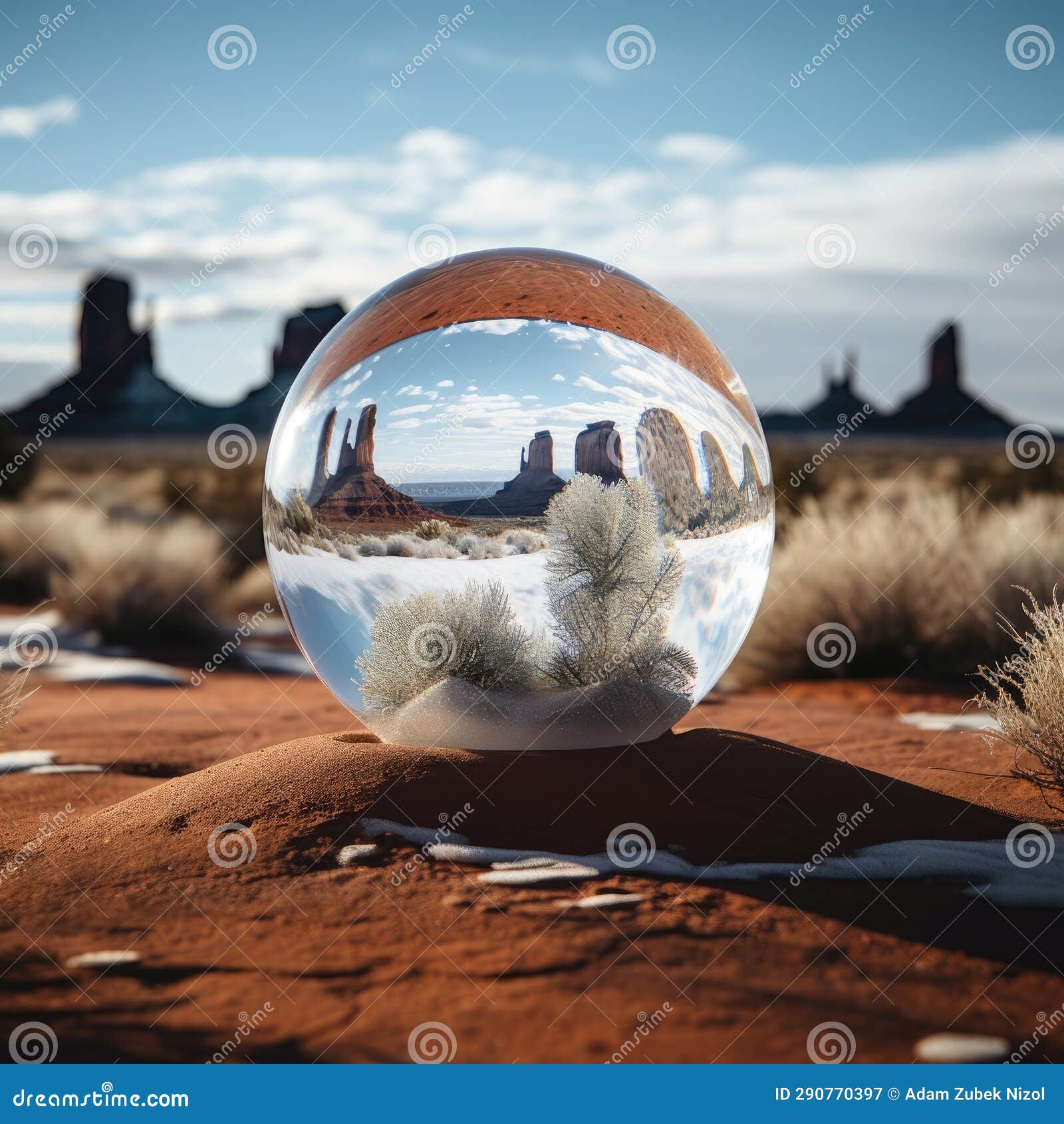 A Crystal Ball in the Desert Stock Illustration - Illustration of ...