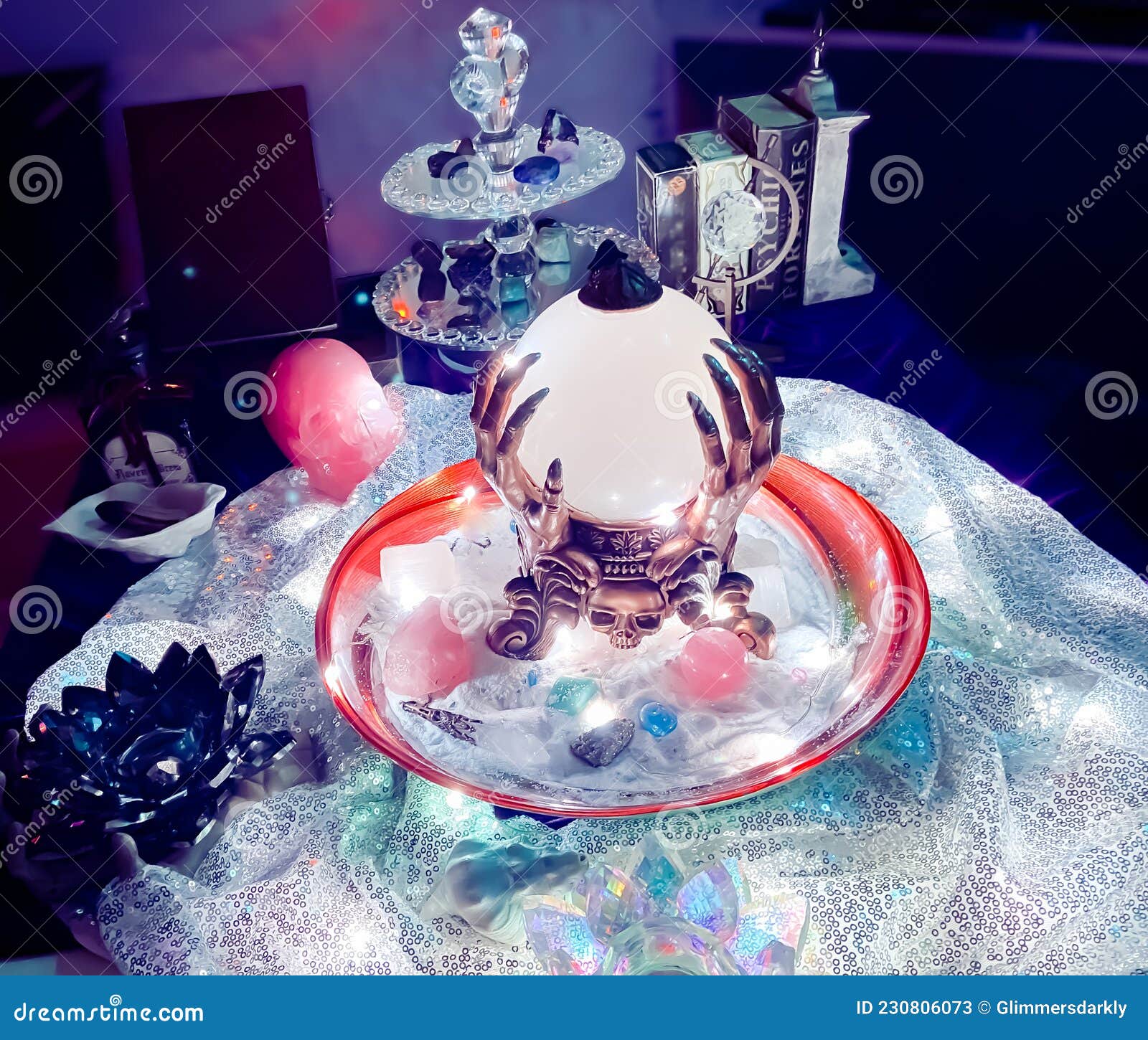 Crystal Ball Divination Seance White Magic Stock Image - Image of magic ...