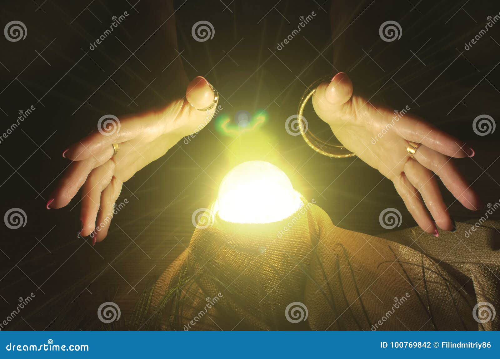 Crystal ball. stock photo. Image of forecast, hand, amulet - 100769842