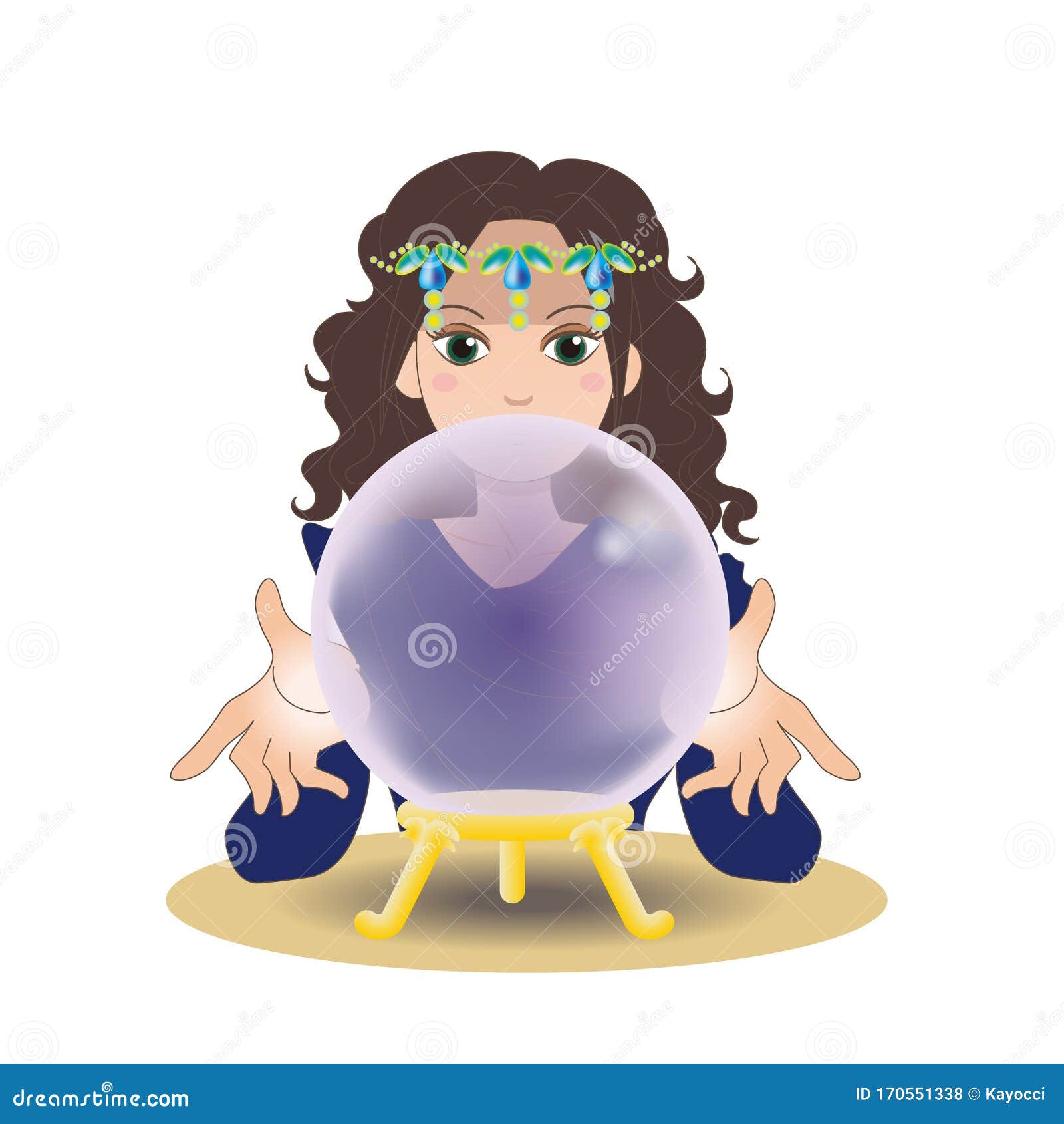 Crystal Ball and Fortune Teller Stock Vector - Illustration of ...