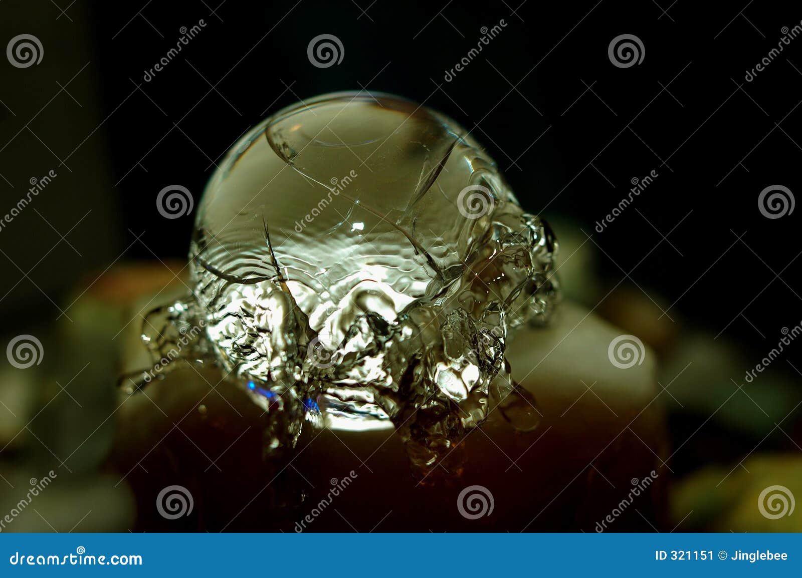 Crystal Ball on a Fountain stock image. Image of night - 321151