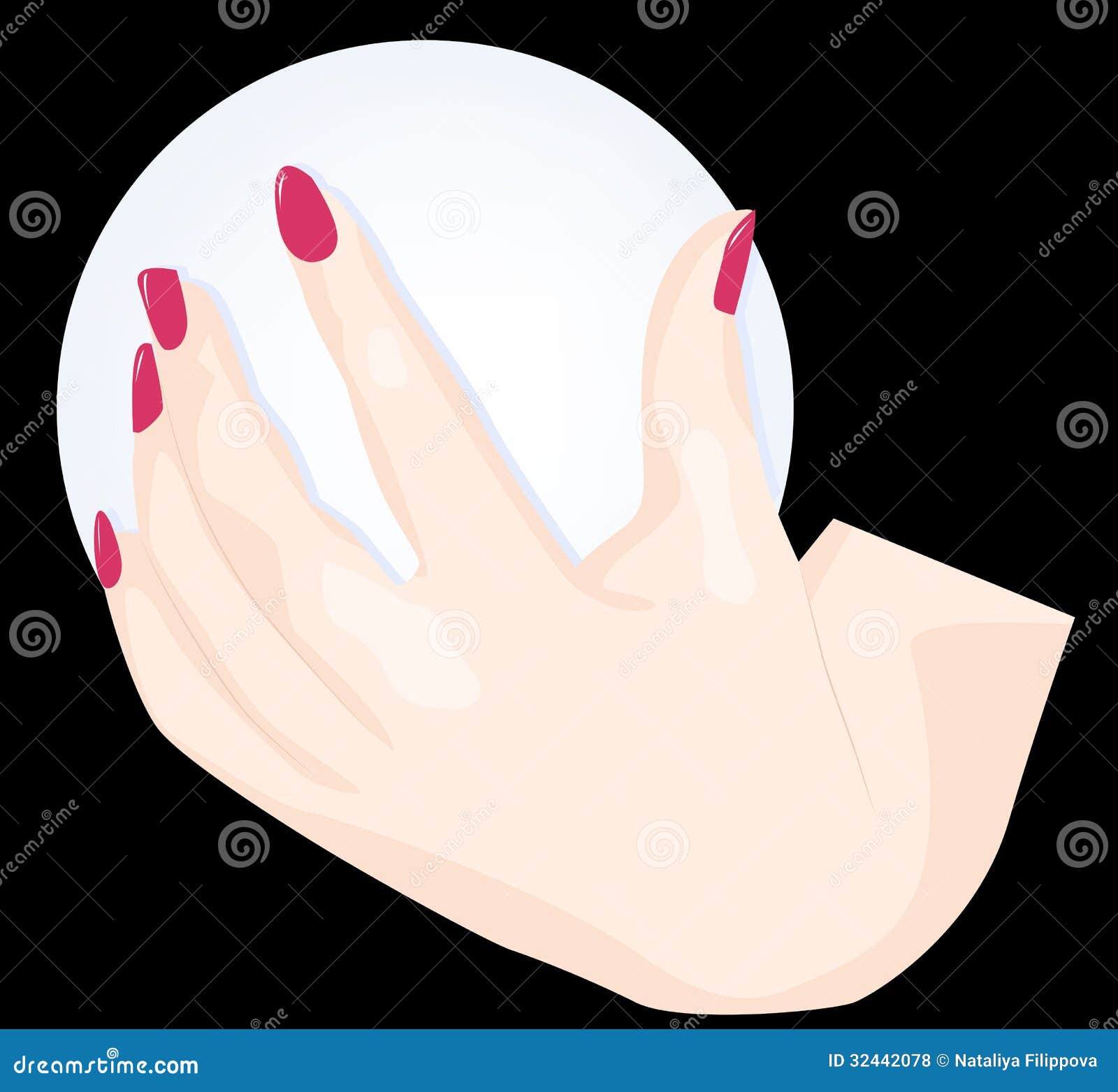 Crystal ball in hand stock vector. Illustration of wizard - 32442078