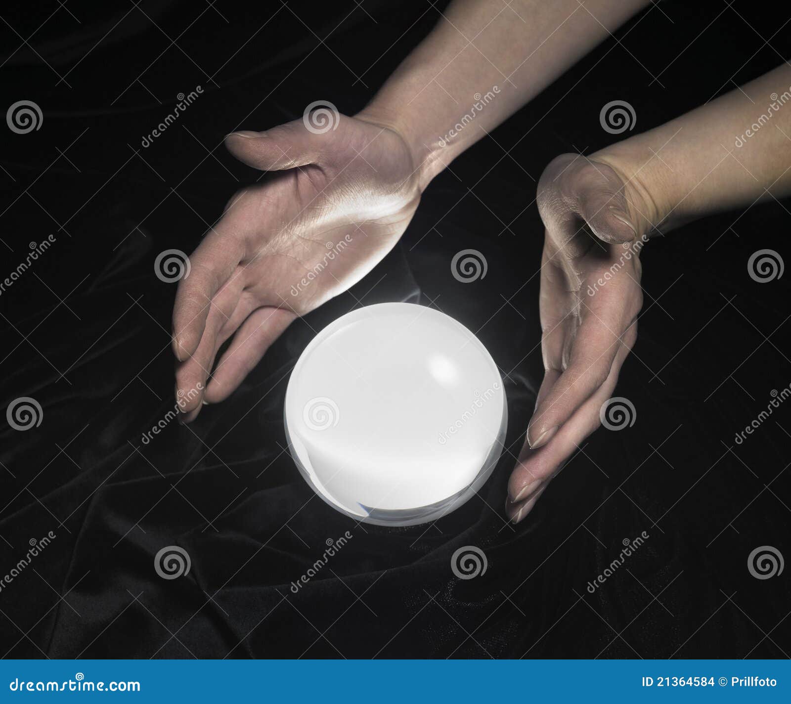 Crystal Ball and Hands Around Stock Photo - Image of glass, copy: 21364584