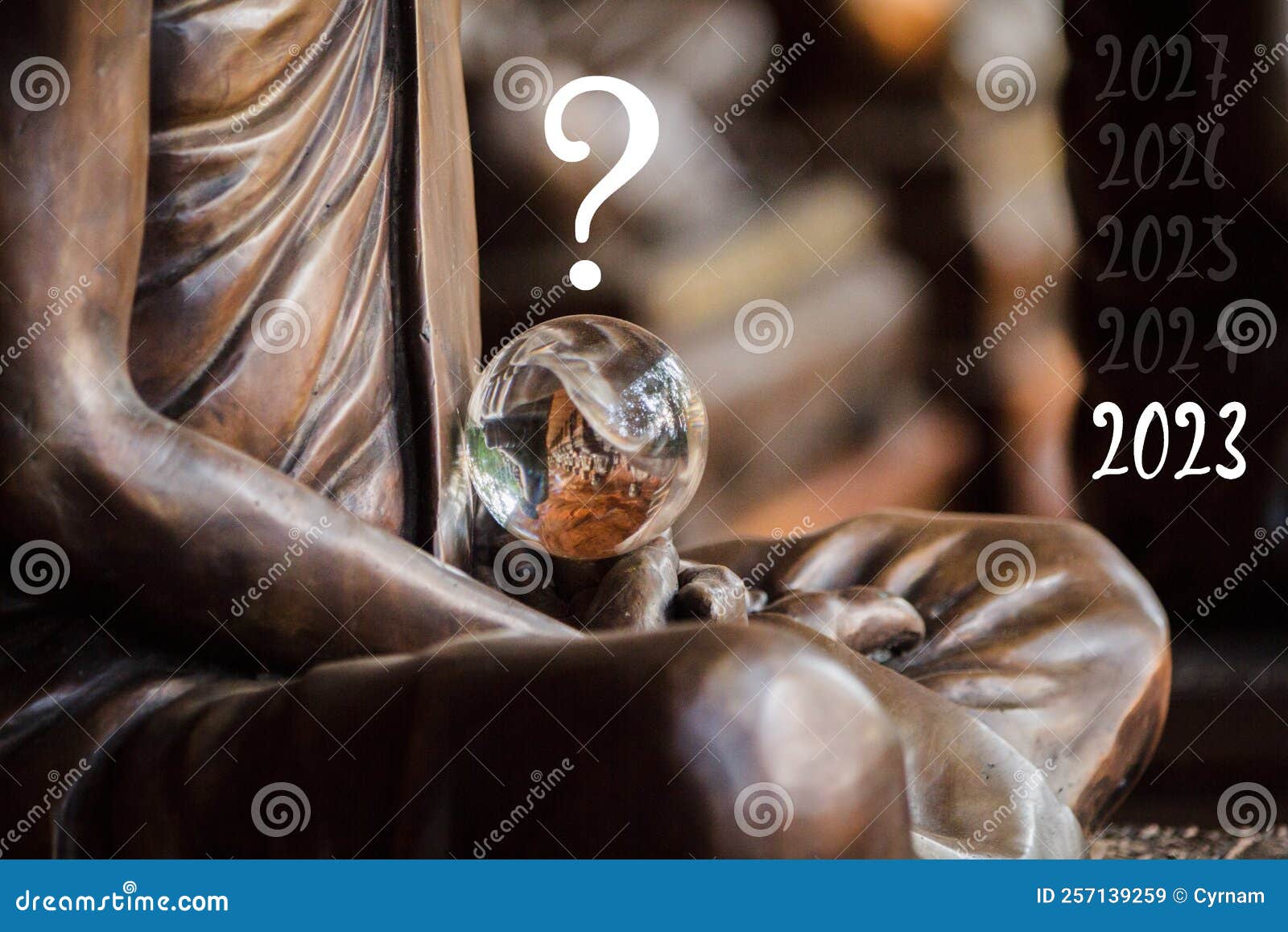 Crystal Ball in the Hands of a Monk Surmounted by a Question Mark ...