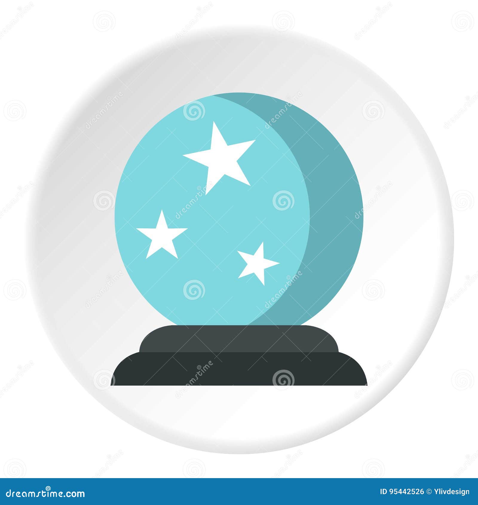 Crystal ball icon circle stock vector. Illustration of sign - 95442526