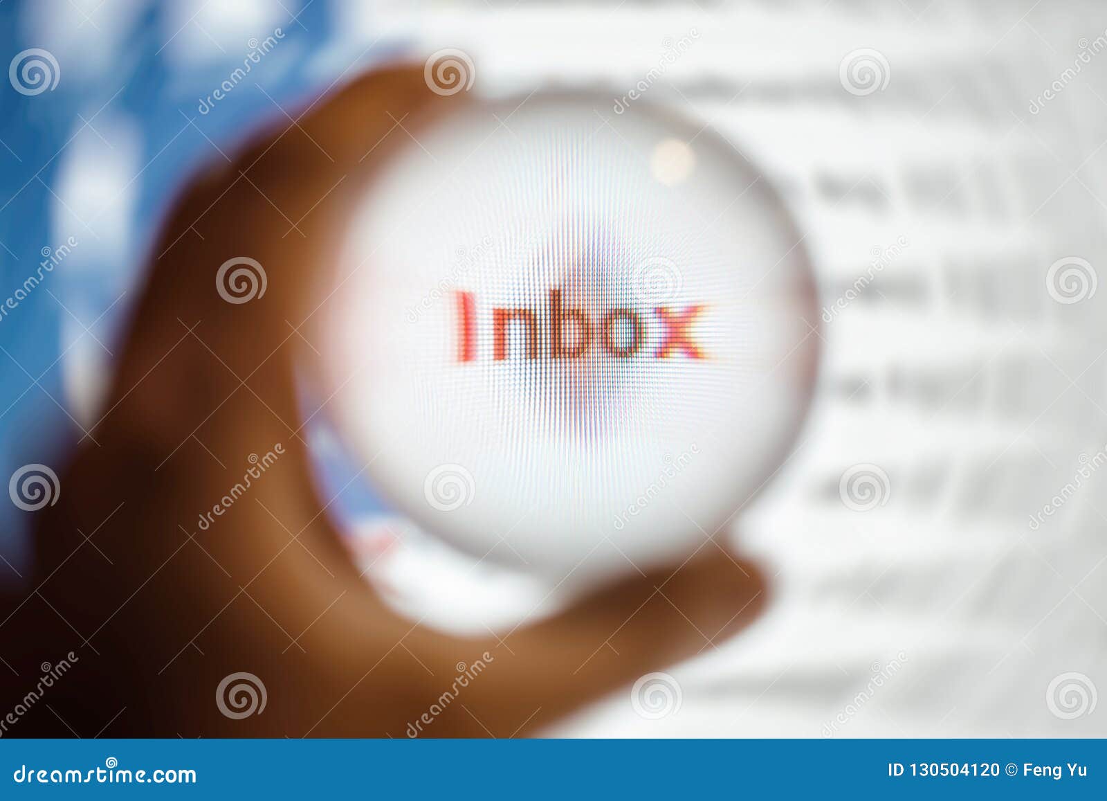 Crystal Ball Magnify Word Inbox Stock Photo - Image of ball, hand ...