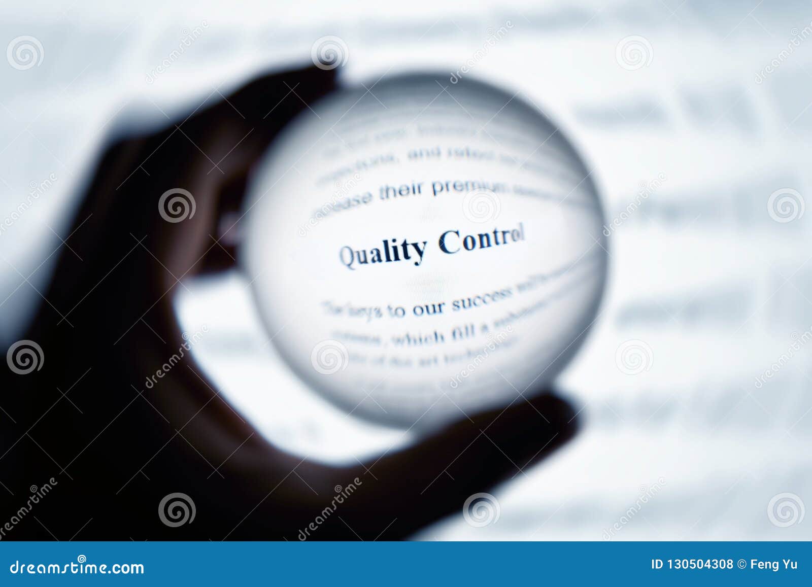 Crystal Ball Magnify Word Quality Control Stock Photo - Image of ...