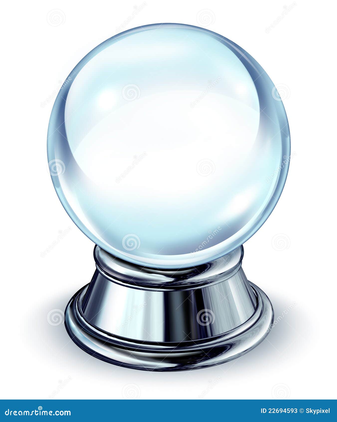 Crystal Ball with Metal Base Stock Illustration - Illustration of luck ...