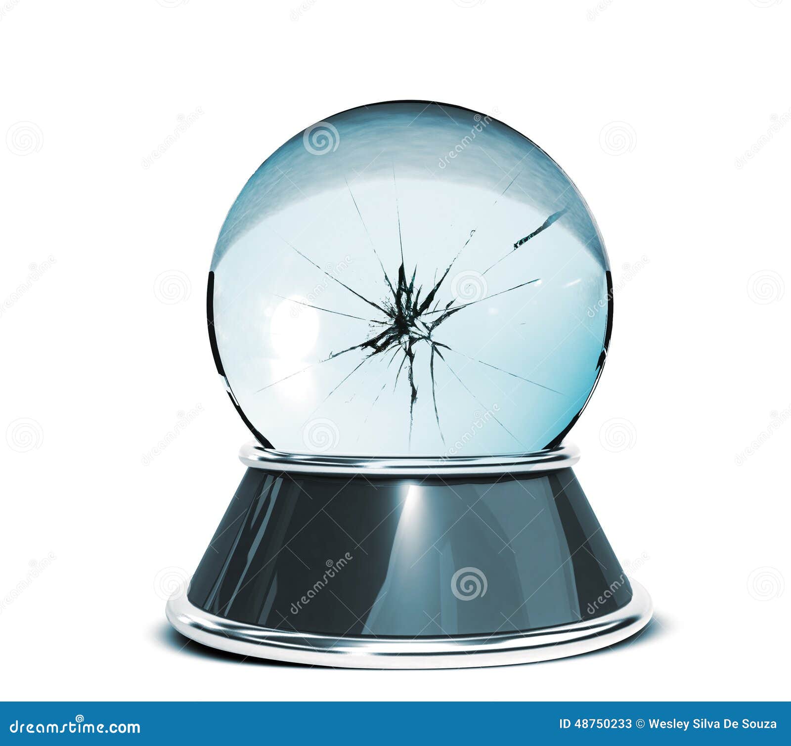 Crystal Ball Over White Background and Broken Glass - Template for ...