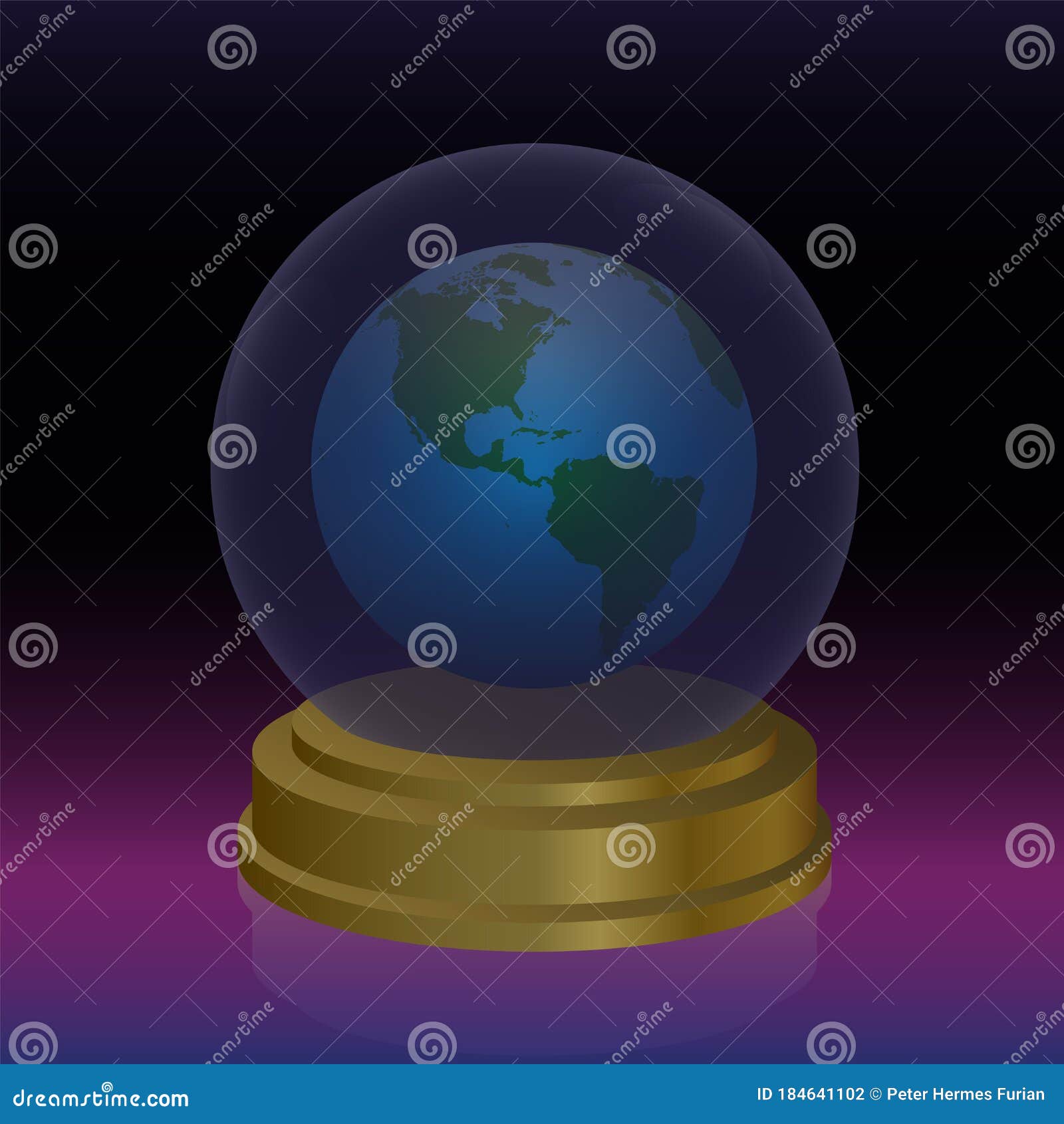 Crystal Ball Planet Earth Forecast Future Oracle Stock Vector ...