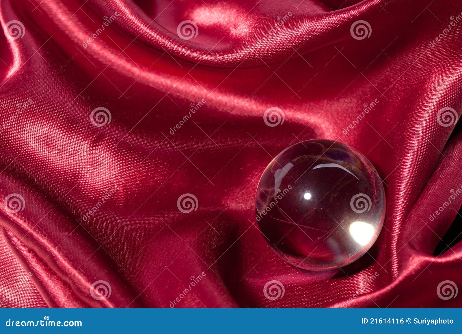 Crystal Ball on Red Silk Textile Stock Photo - Image of curve, passion ...