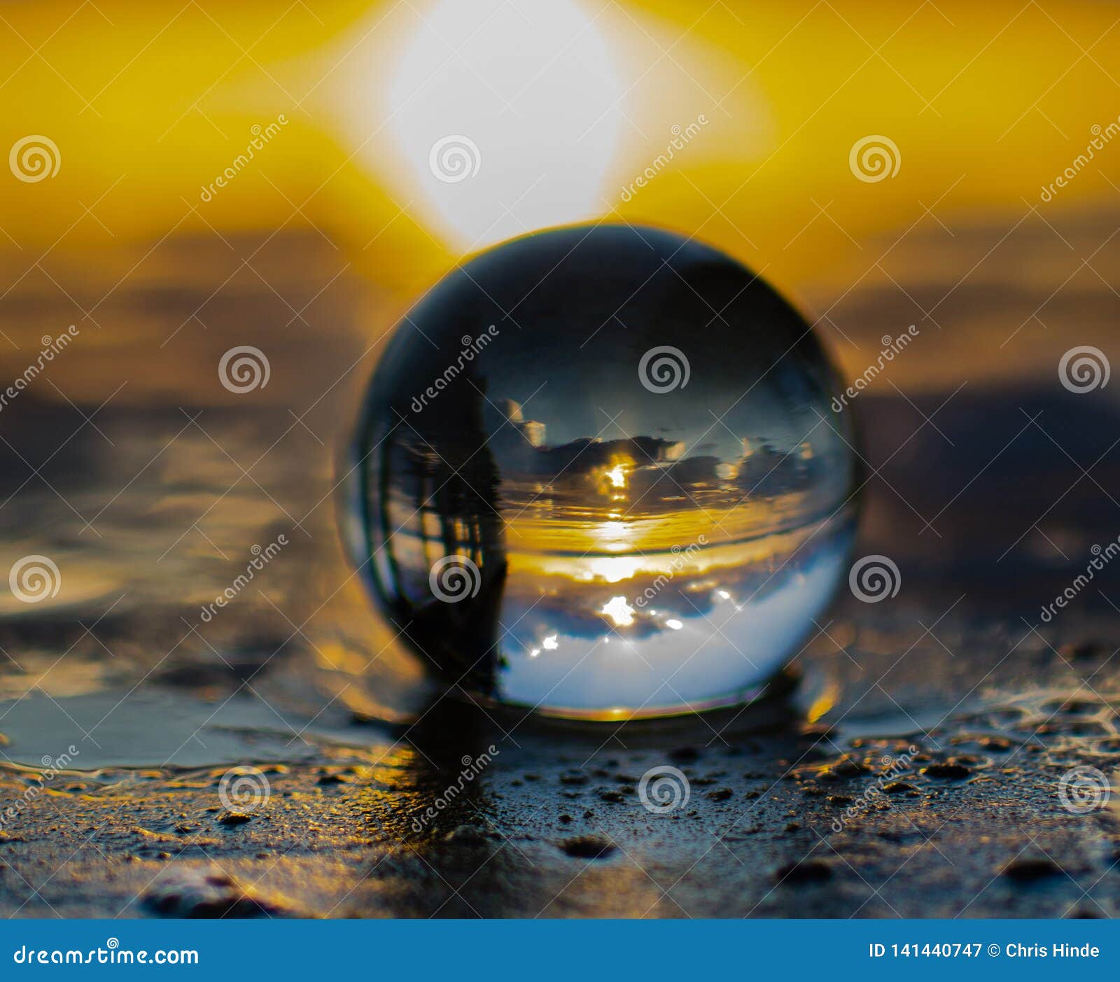 Crystal ball sunrise stock image. Image of crystal, australia - 141440747