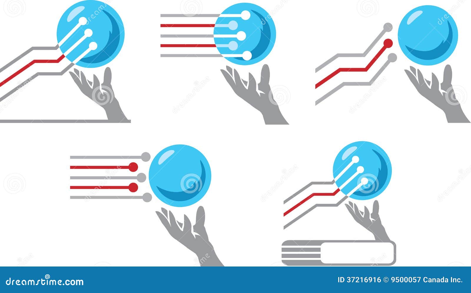 Crystal ball tech stock vector. Illustration of downloading - 37216916