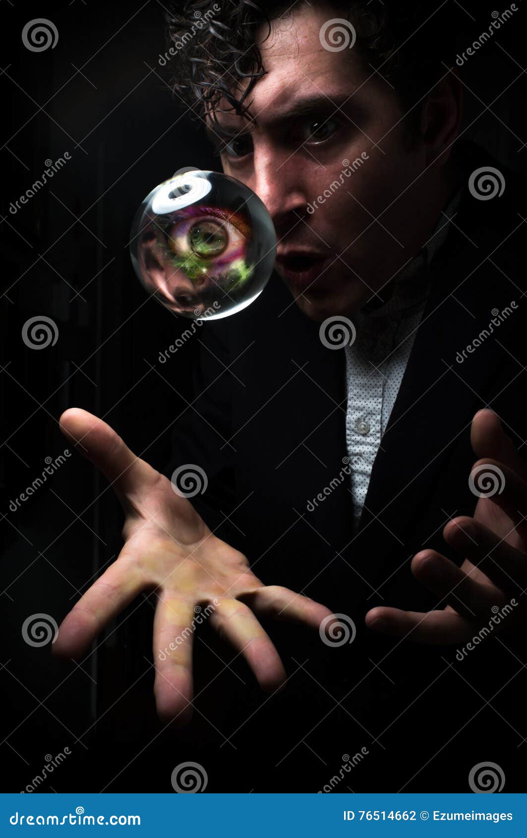 Crystal Ball Third Eye stock photo. Image of holding - 76514662