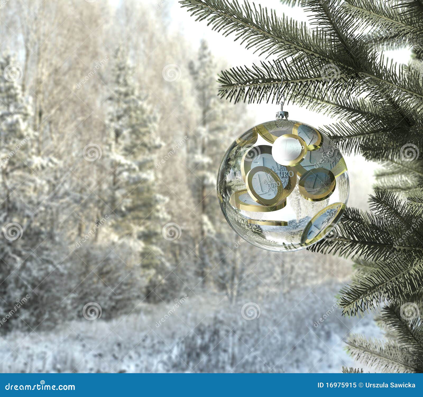 Crystal ball on tree stock image. Image of currency, xmas - 16975915