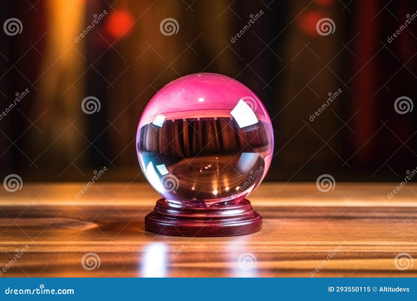 Crystal Ball on a Wooden Table Stock Illustration - Illustration of ...