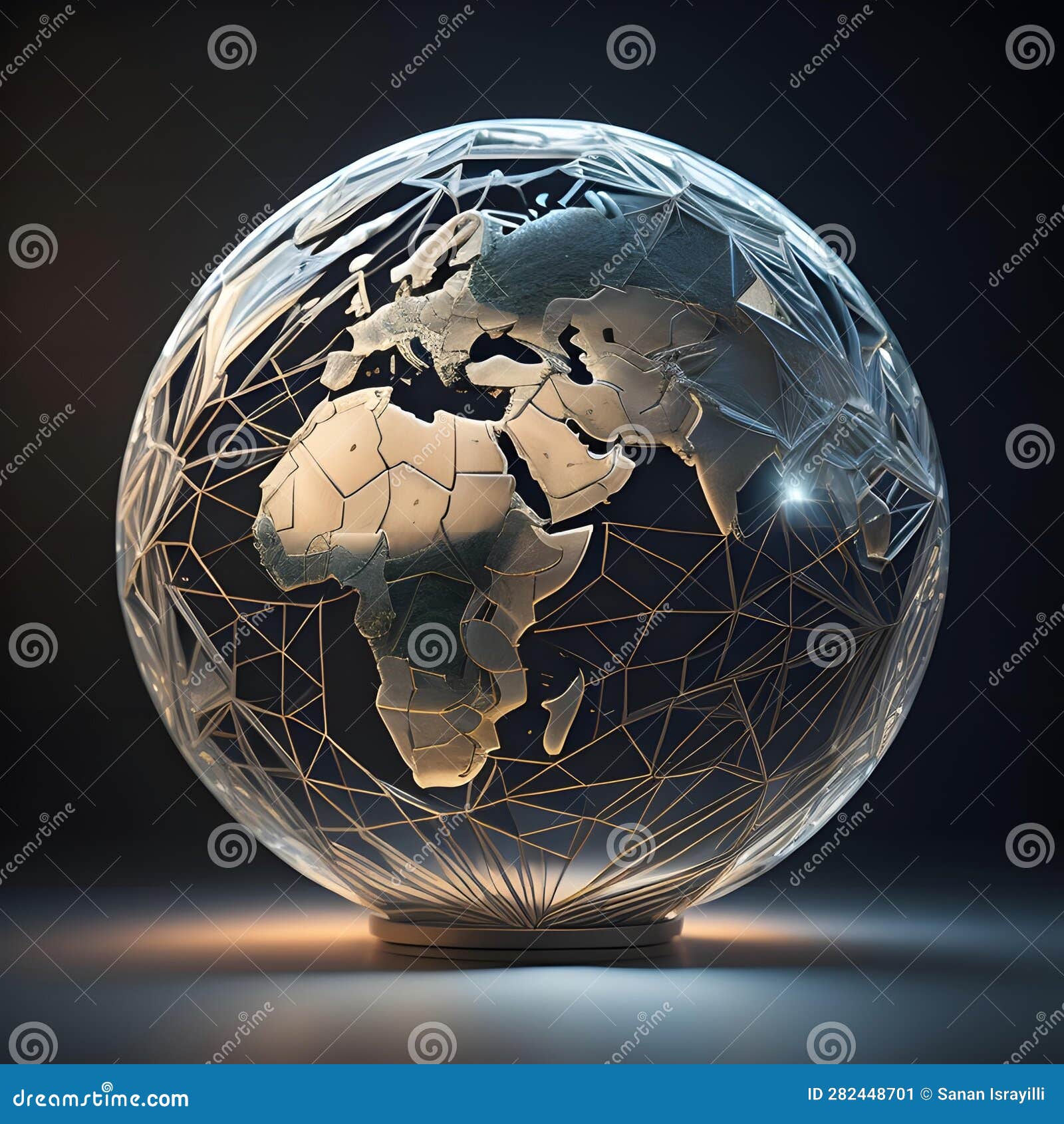 A Crystal Ball with a World Map Inside. Generative Ai Stock ...