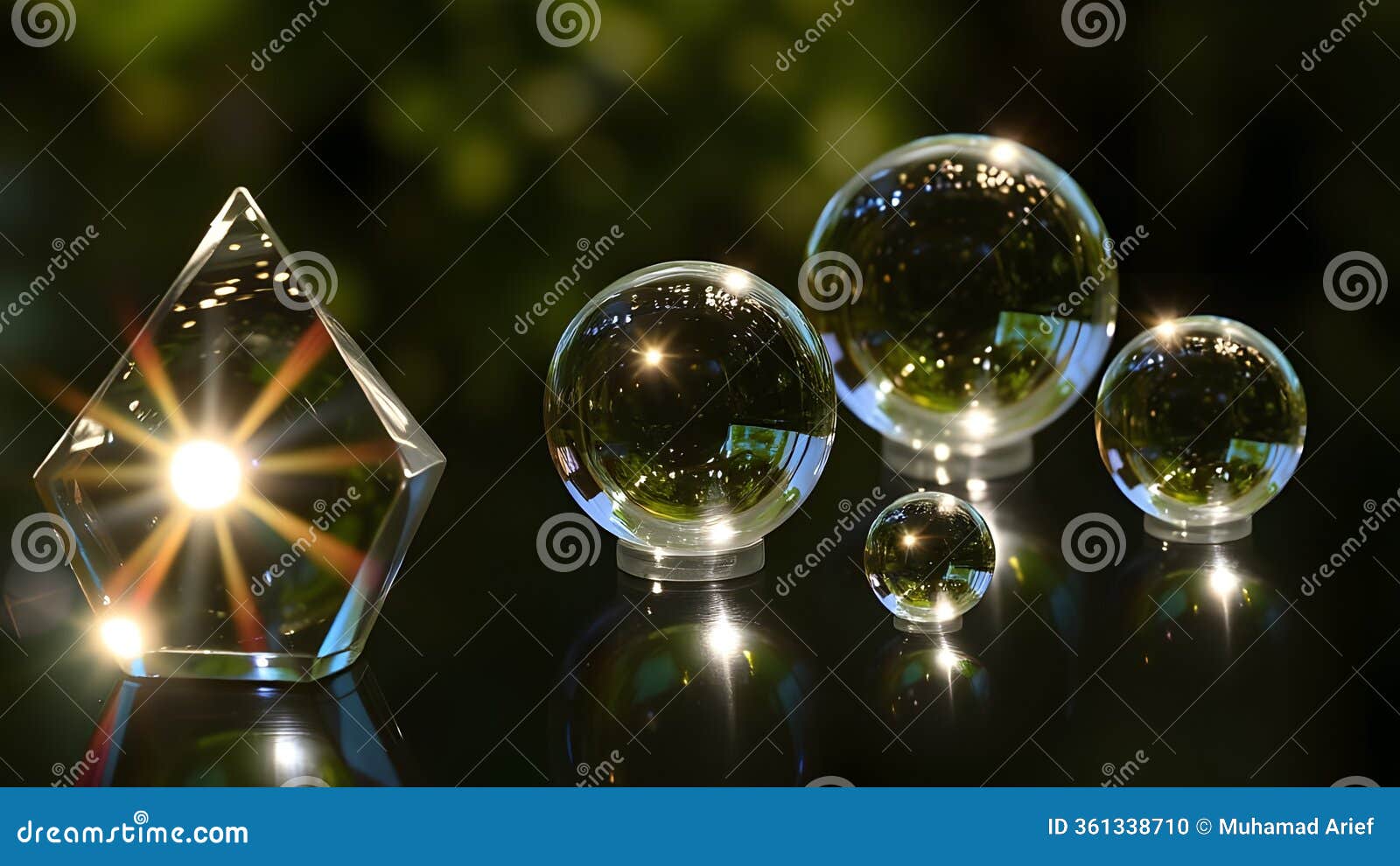 Crystal Balls and Prism Light Disfraction Stock Illustration ...