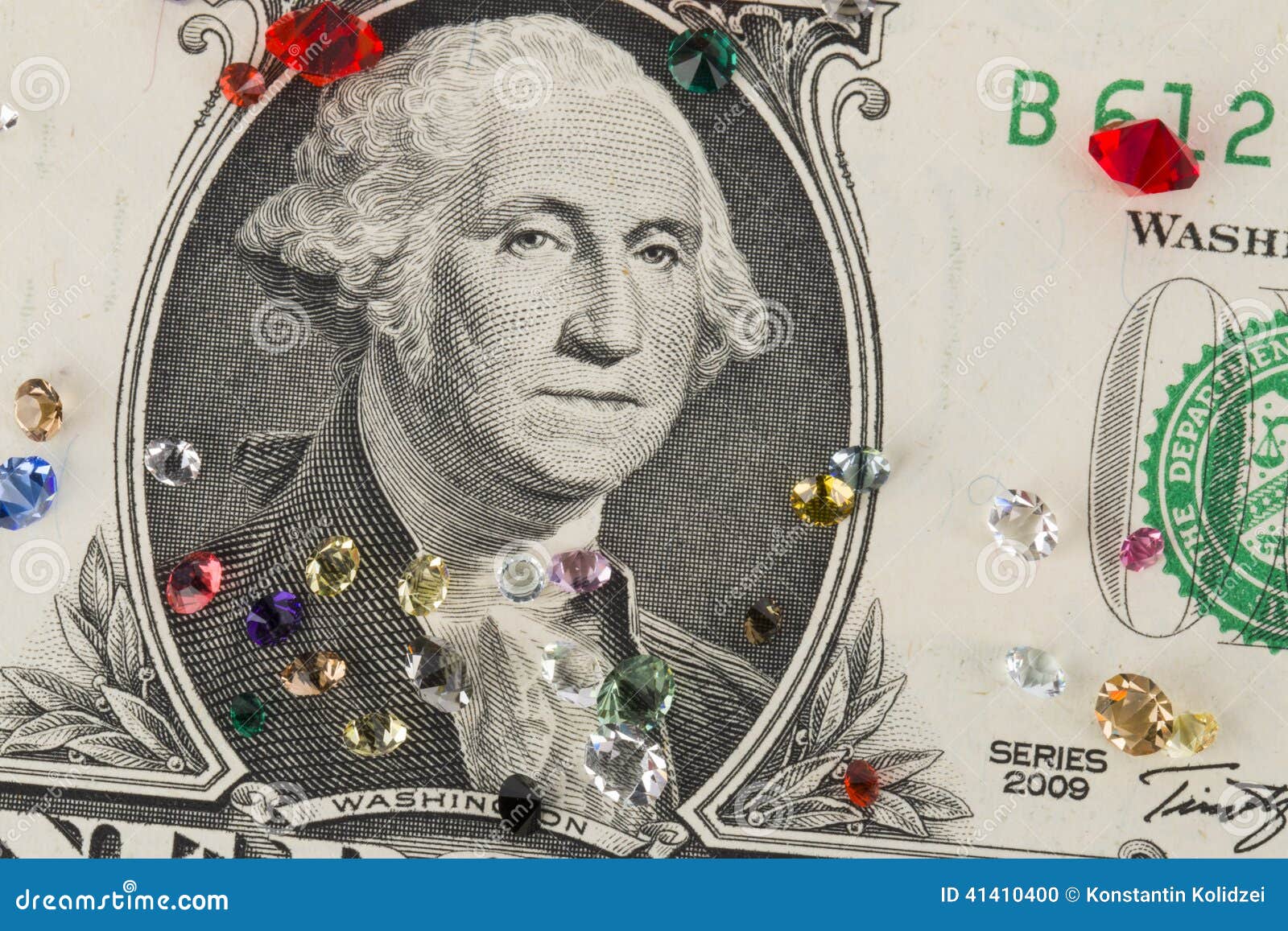 Crystal and banknotes. stock photo. Image of luxury, jewelry - 41410400