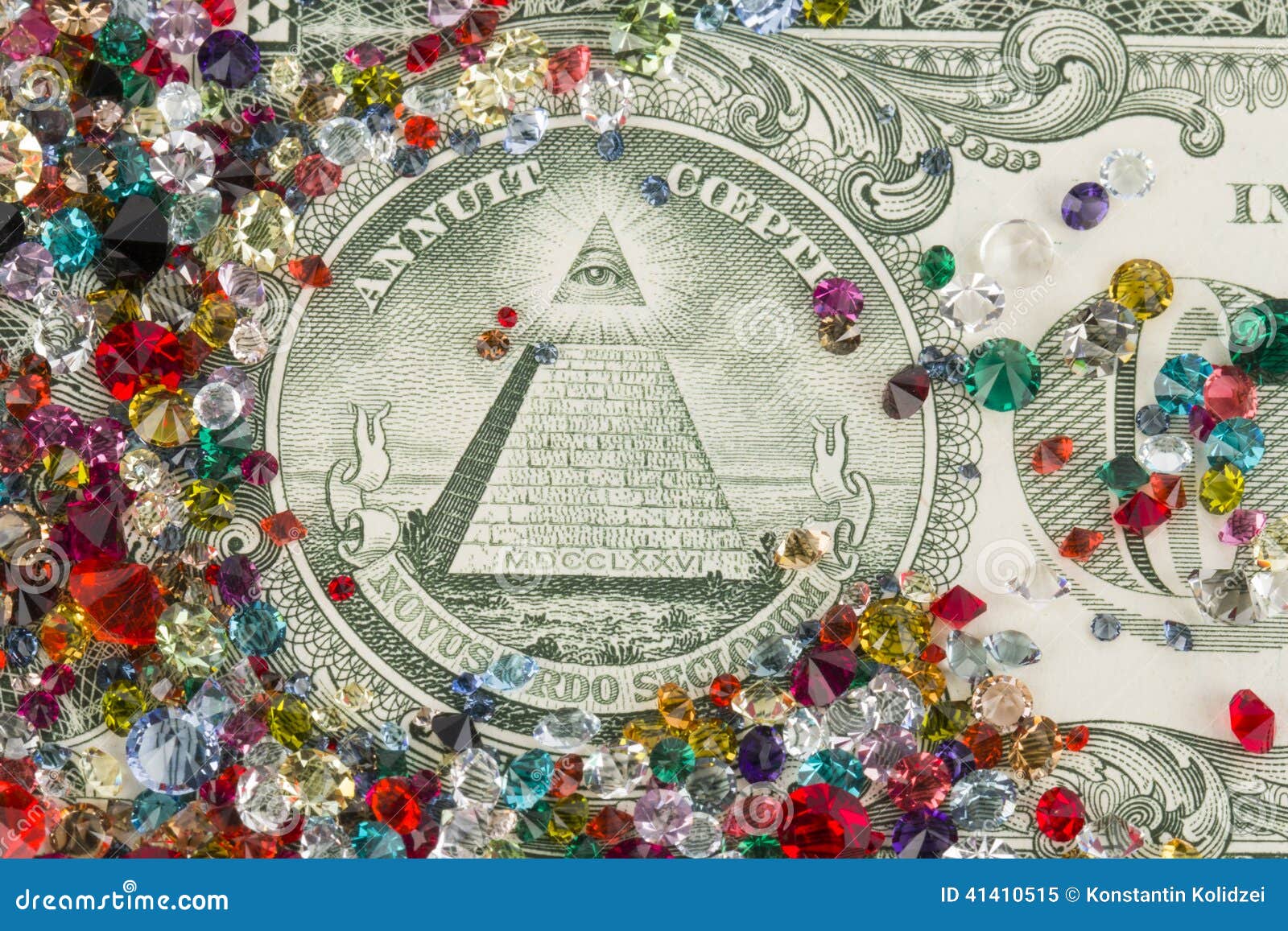 Crystal and banknotes. stock image. Image of jewelry - 41410515