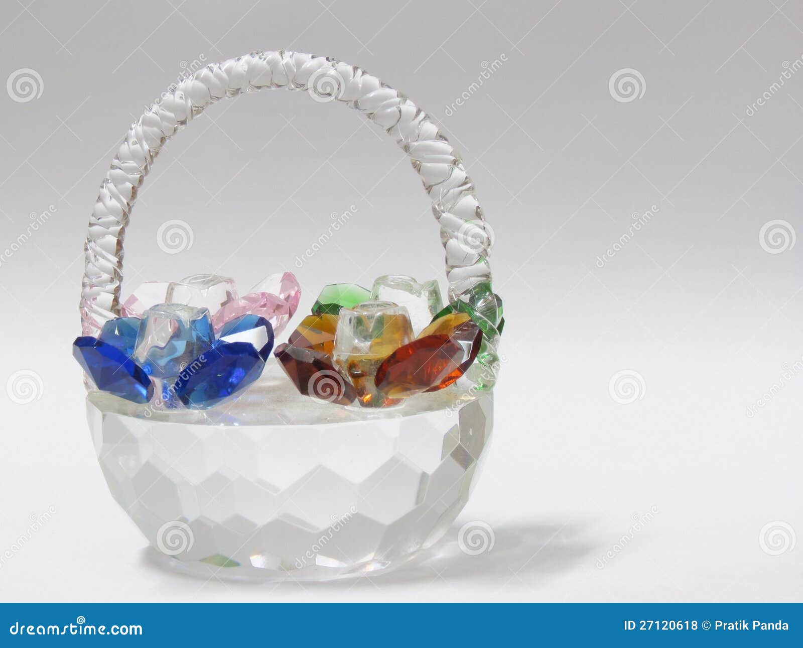 Glass Precious Stones Basket Stock Photo - Image of rare, decor: 27120618