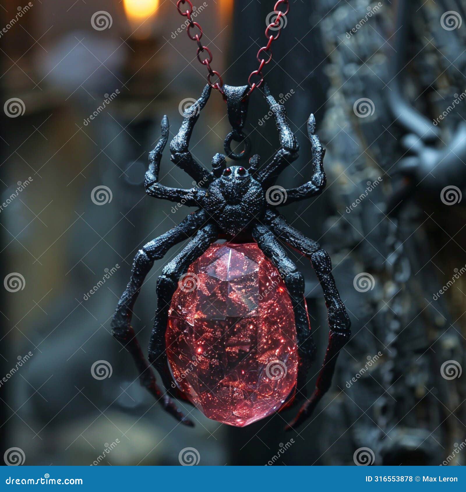Crystal Black Widow Spider Pendant Hyper Realistic Stock Illustration ...