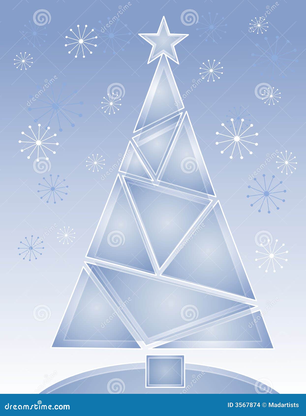 Crystal Blue Christmas Tree Stock Illustration - Illustration of shaped ...